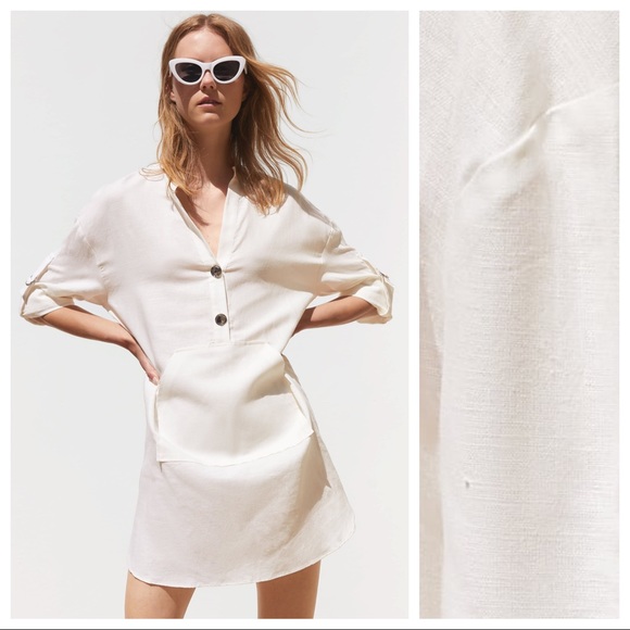 Zara | Dresses | Nwt Zara Ivory Linen Tunic Size L | Poshmark